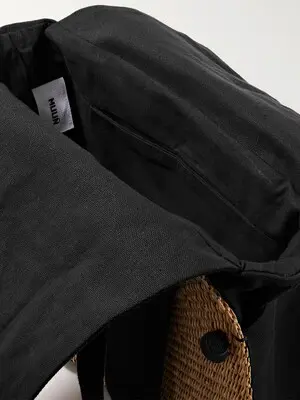 Muuñ Muñ Mina Mini Woven Straw Tote With Canvas Trim