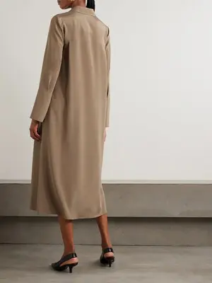 Max Mara Ossola Silk-blend Shirt Dress - Brown