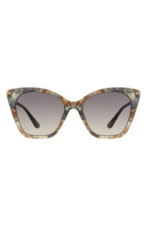 STUART WEITZMAN 56mm Cat Eye Sunglasses - Beige Grey Havana