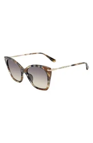 STUART WEITZMAN 56mm Cat Eye Sunglasses - Beige Grey Havana