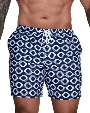MOSMANN AUSTRALIA Board Shorts - Blue Geometric