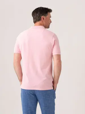 KOY CLOTHING Piqué Cotton Short Sleeve Polo Shirt - Pink