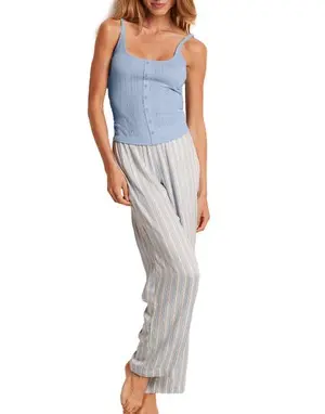 ADORE ME Lindsay Pajama Tank Top And Pants Set - Stripe Blue