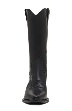 Steve Madden Albany Western Boots - Black Leather