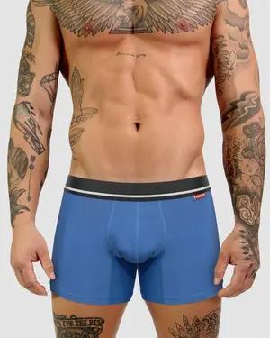 MOSMANN AUSTRALIA Ultra-soft Boxers - Blue/black