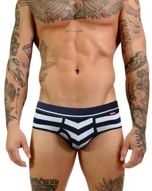 MOSMANN AUSTRALIA Briefs Navy Stripe