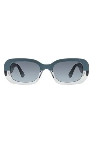 STUART WEITZMAN 51mm Rectangular Sunglasses Blue Grey