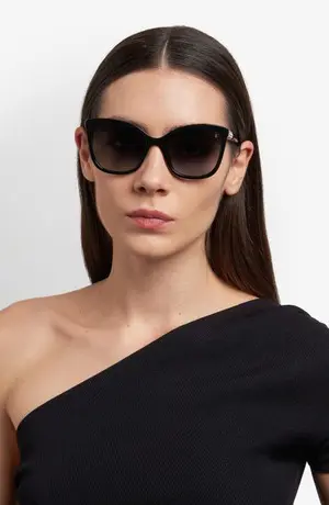 STUART WEITZMAN 56mm Butterfly Sunglasses - Black