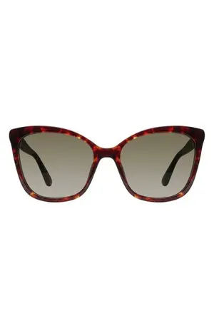 STUART WEITZMAN 56mm Butterfly Sunglasses Havana