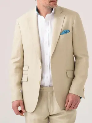 KOY CLOTHING Linen Blend Blazer - Beige