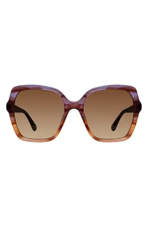 STUART WEITZMAN 56mm Square Sunglasses - Brown Horn