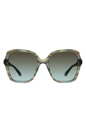STUART WEITZMAN 56mm Square Sunglasses - Green Horn