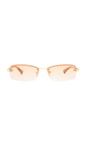 Le Specs Enigmatic Sunglasses - Gold Vintage Tort & Warm Brown Grad