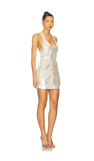 Retrofete Alondra Sequin Dress - Silver Ice