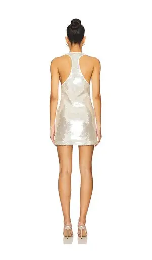 Retrofete Alondra Sequin Dress - Silver Ice