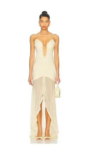 RUNAWAY THE LABEL Kiata Maxi Dress - Lemon