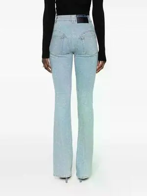 MUGLER Rhinestone-embellished Flared Jeans