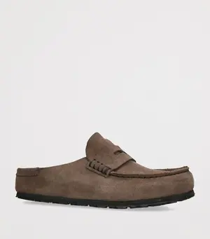 BIRKENSTOCK Suede Naples Slip-on Shoes - Brown