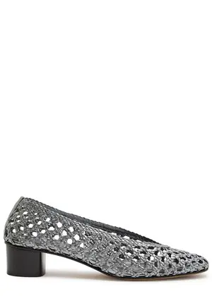 Le Monde Beryl 40 Woven Leather Ballet Pumps