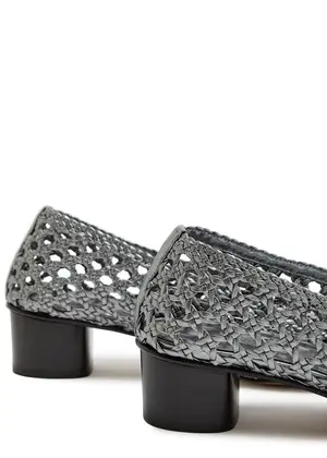 Le Monde Beryl 40 Woven Leather Ballet Pumps