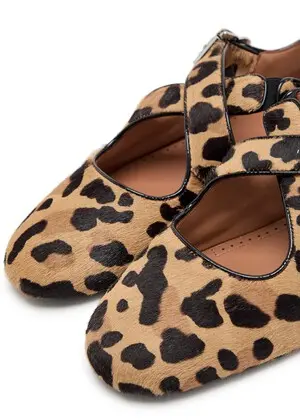 Alaïa Print Calf-hair Mary Jane Flats