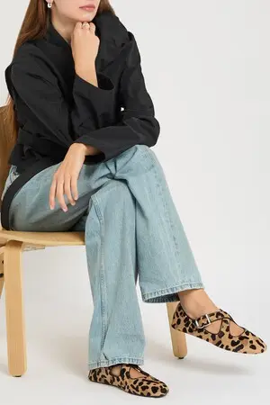 Alaïa Print Calf-hair Mary Jane Flats