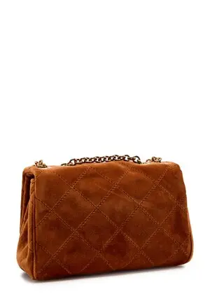Chloé Heritage Quilted Velvet Shoulder Bag - Brown