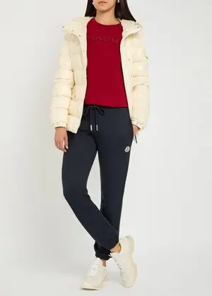 Moncler Logo-appliquéd Cotton-blend Sweatpants - Navy