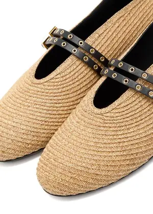 Alaïa Raffia Ballet Flats - Beige