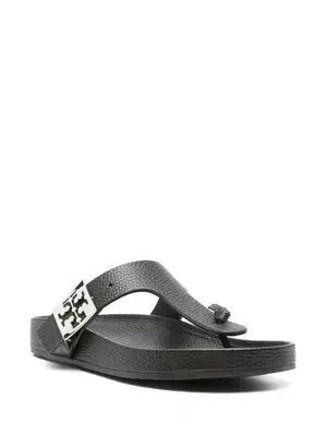 Tory Burch Leather Flat Sandals - Brown
