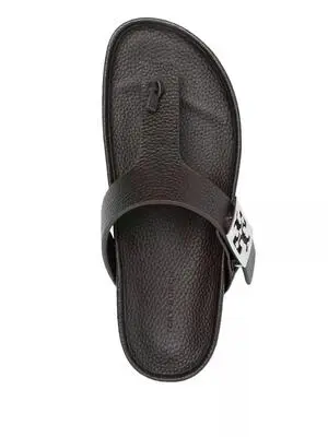 Tory Burch Leather Flat Sandals - Brown