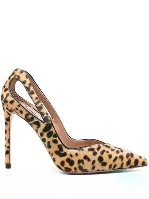 AQUAZZURA 110mm Cut-out Leopard-print Pumps