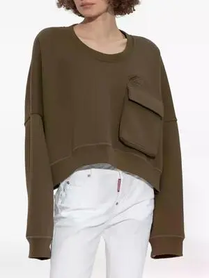 Dsquared2 Pocket-detail Cropped Sweatshirt - Green