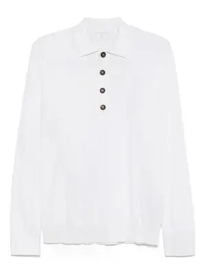 Eleventy Long-sleeve Polo Shirt - White