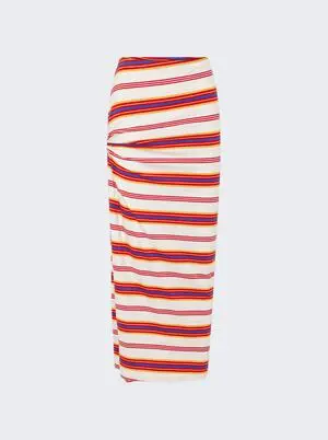 Rabanne Draped Long Jersey Skirt - White