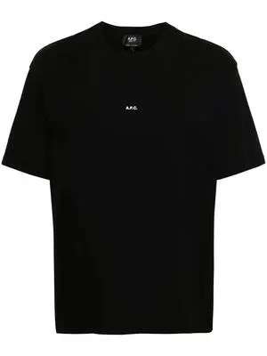 A.p.c. Logo-print Cotton T-shirt - Black