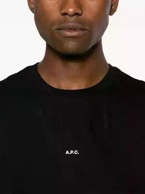 A.p.c. Logo-print Cotton T-shirt - Black