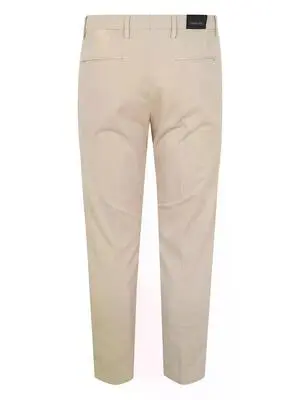 MICHAEL COAL Stretch-cotton Straight Leg Pants - Neutrals