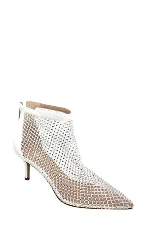 Charles By Charles David Afterhours Rhinestone Mesh Bootie - White