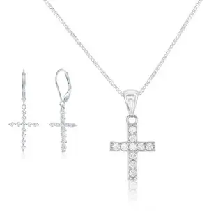DONATELLO GIAN Sterling Cross Jewelry Set - Silver