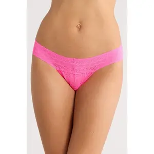 MEUNDIES Allover Lace V-front Thong Knockout Pink