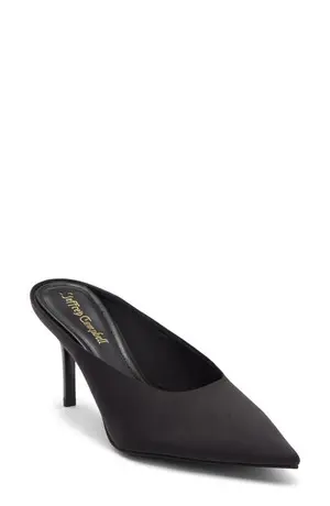 Jeffrey Campbell Pointed Toe Mule - Black Satin