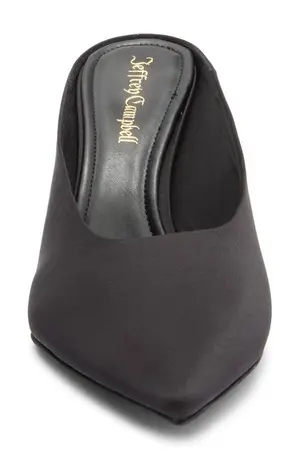 Jeffrey Campbell Pointed Toe Mule - Black Satin