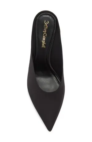 Jeffrey Campbell Pointed Toe Mule - Black Satin