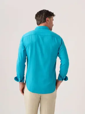 KOY CLOTHING Kabisa Kikoy Cotton Long Sleeve Shirt - Light Blue