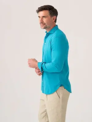 KOY CLOTHING Kabisa Kikoy Cotton Long Sleeve Shirt - Light Blue