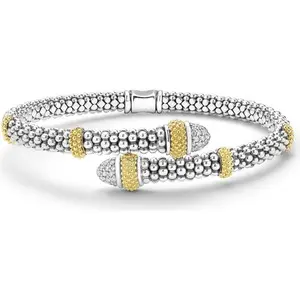 Lagos Caviar Diamond Versa Bypass Bracelet - Two Tone