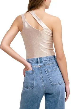 MARCELLA Siren Metallic One-shoulder Jersey Top - Stardust