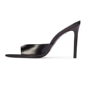 BLACK SUEDE STUDIO Brea Leather Mule - Black Leather