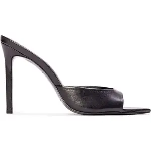 BLACK SUEDE STUDIO Brea Leather Mule - Black Leather